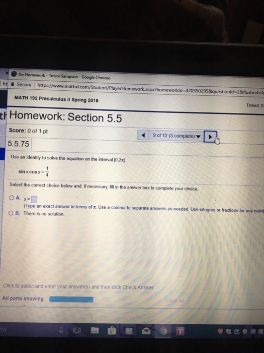Solved Do Homework- Trevor Sampson- Google Chrome ht ?. | Chegg.com Solved Do Homework- Trevor Sampson- Google Chrome ht ?. | Chegg.com