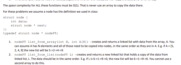Solved The space complexity for All these functions must be | Chegg.com