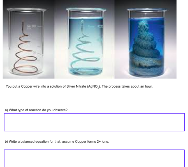 Solved OG M) You put a Copper wire into a solution of Silver | Chegg.com