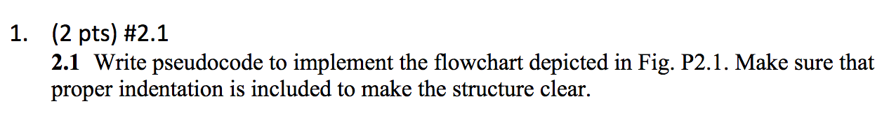 Solved 1 2 Pts 21 21 Write Pseudocode To Implement The