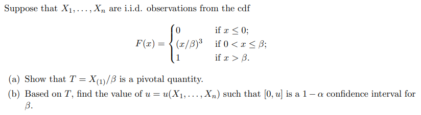 Solved Suppose that x1,dots,xn ﻿are i.i.d. ﻿observations | Chegg.com