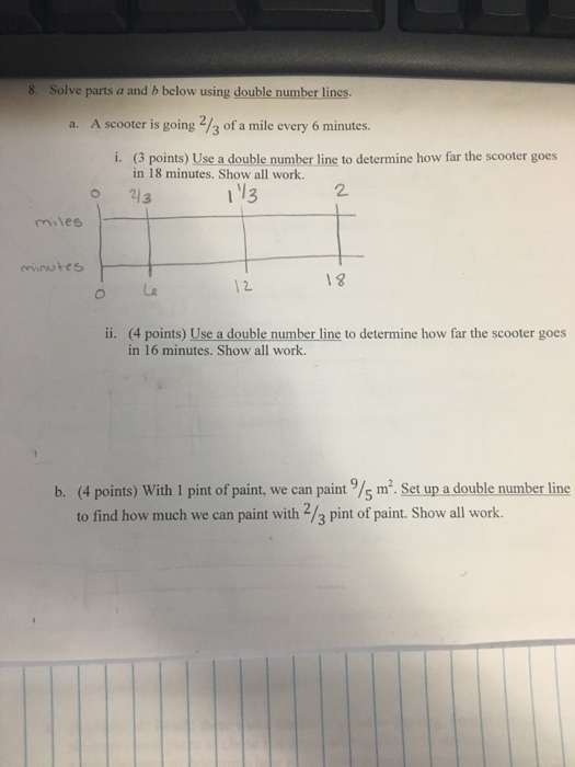 Solved 8. Solve parts a and b below using double number | Chegg.com