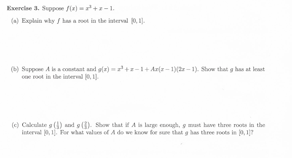 Solved Exercise 3 Suppose F X X3 X−1 A Explain Why F