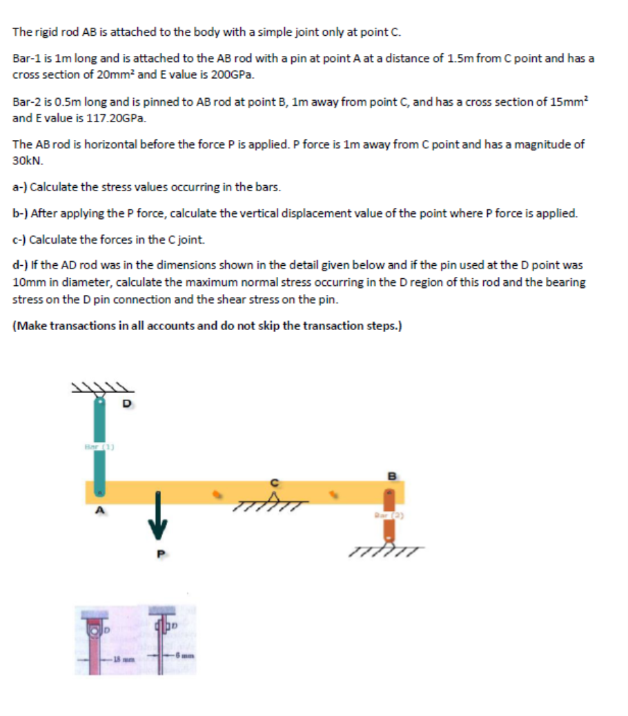 Solved The rigid rod AB is attached to the body with a | Chegg.com