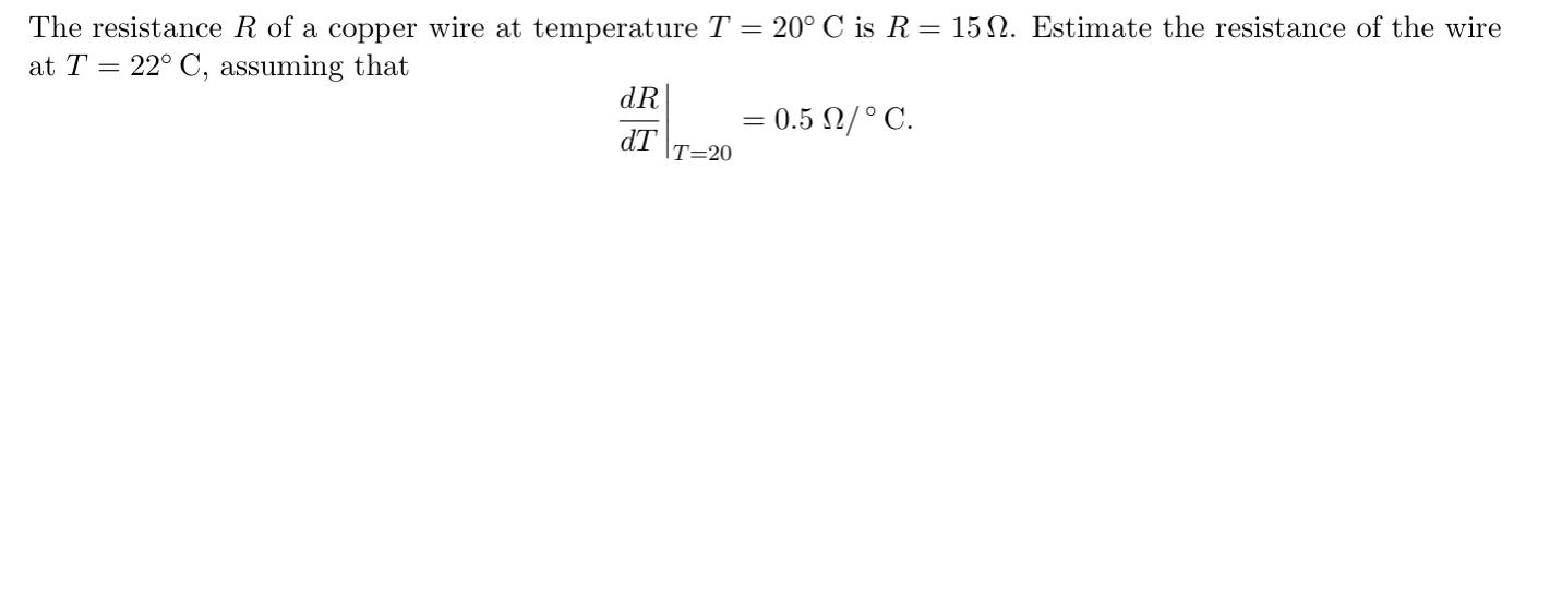 Solved The resistance R of a copper wire at temperature T = | Chegg.com