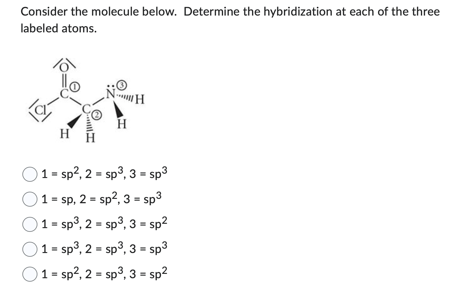 Solved Consider the molecule below. Determine the | Chegg.com
