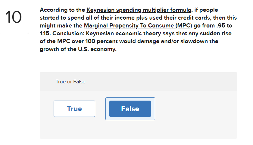 Solved 10 According to the Keynesian spending multiplier | Chegg.com