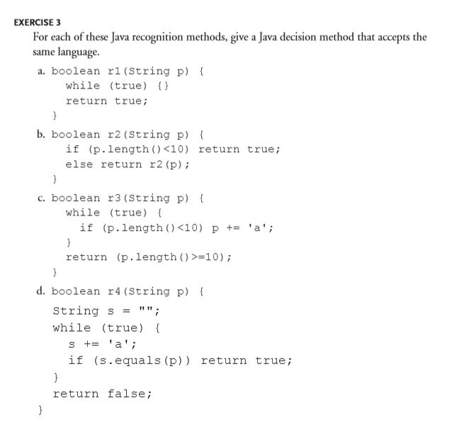 EXERCISE3 aree same language a. boolean r 1 (string | Chegg.com