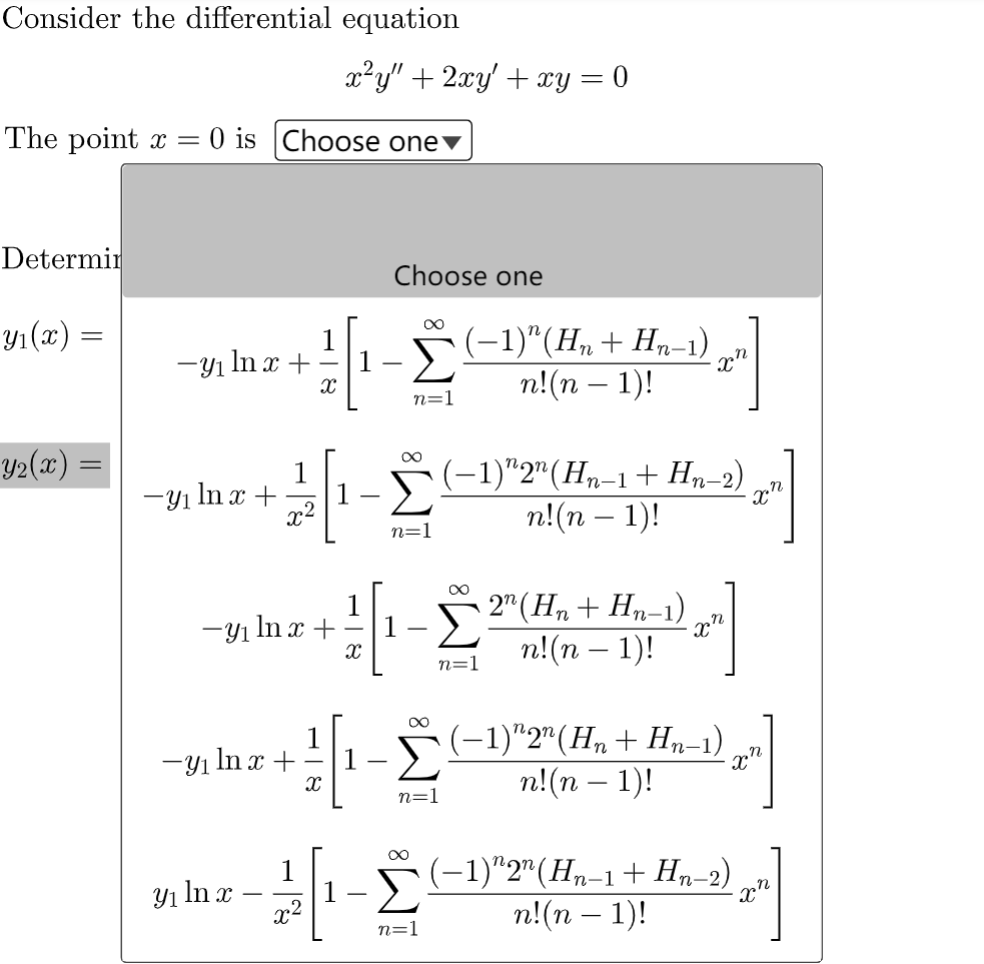 Solved Consider the differential equation x2y′′+2xy′+xy=0 | Chegg.com