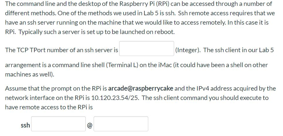 Solved The command line and the desktop of the Raspberry Pi | Chegg.com