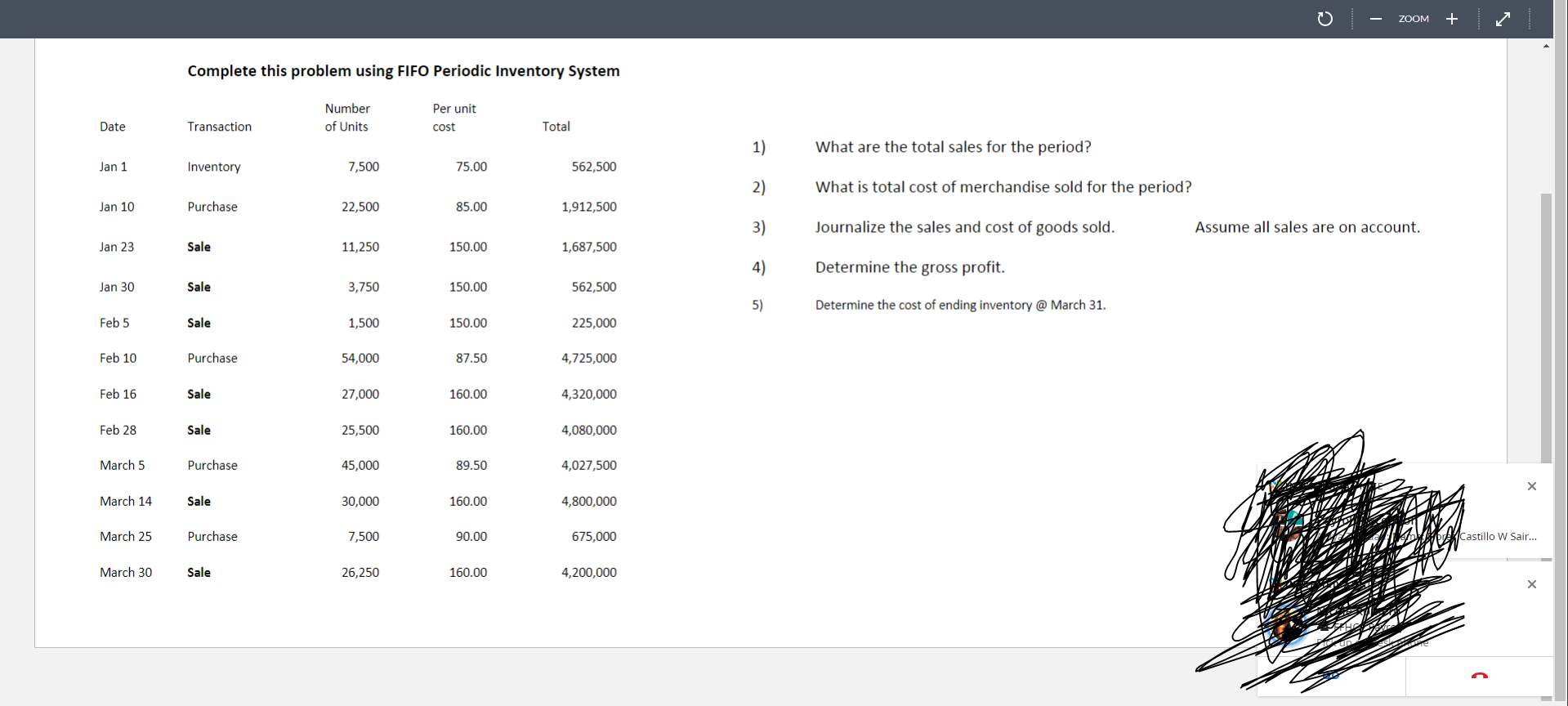 Solved Complete this problem using FIFO Periodic Inventory | Chegg.com