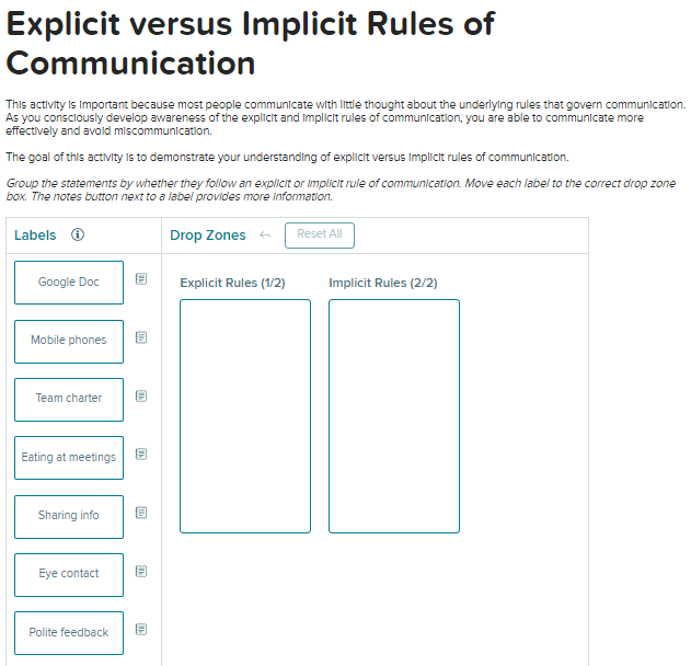 Solved Explicit versus Implicit Rules ofCommunicationThis | Chegg.com