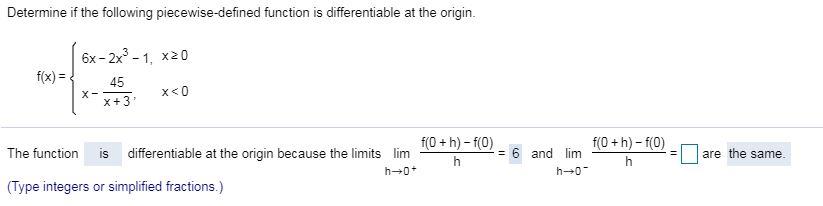 Solved Determine if the following piecewise-defined function | Chegg.com