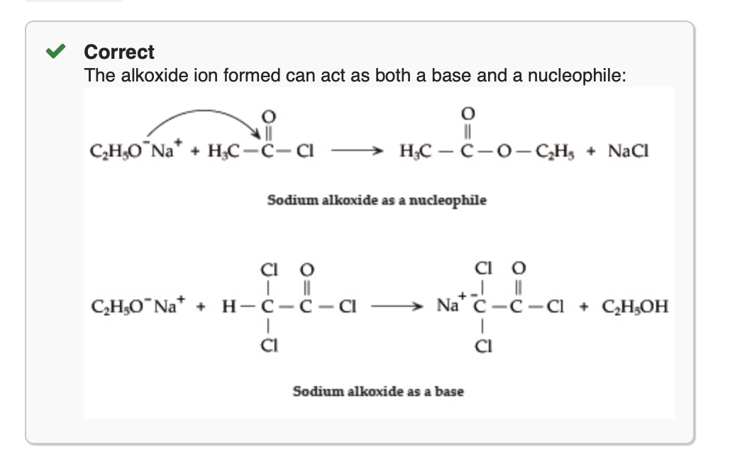 Solved Alcohols are acidic in nature. Therefore, a strong | Chegg.com