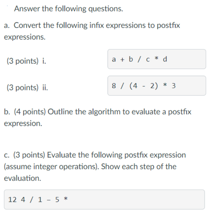 Solved Answer the following questions. a. Convert the | Chegg.com