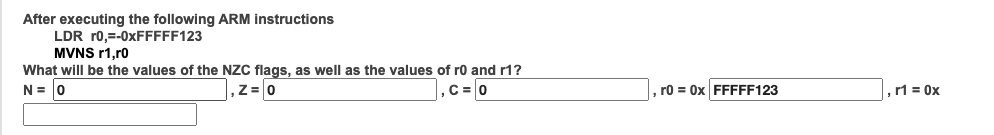 Solved After executing the following ARM instructions LDR | Chegg.com