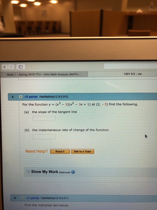 Solved Week 1- Spring 2019 TTU-Intro Math Analysis (MATH | Chegg.com