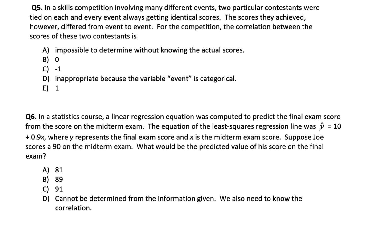 Solved Q5. In a skills competition involving many different | Chegg.com
