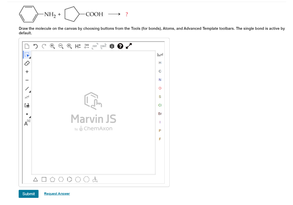 Solved -NH2 + o COOH ? Draw the molecule on the canvas by | Chegg.com