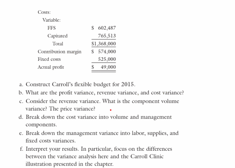Solved I. Volume: A. FFS B. Capitated lives Number of | Chegg.com