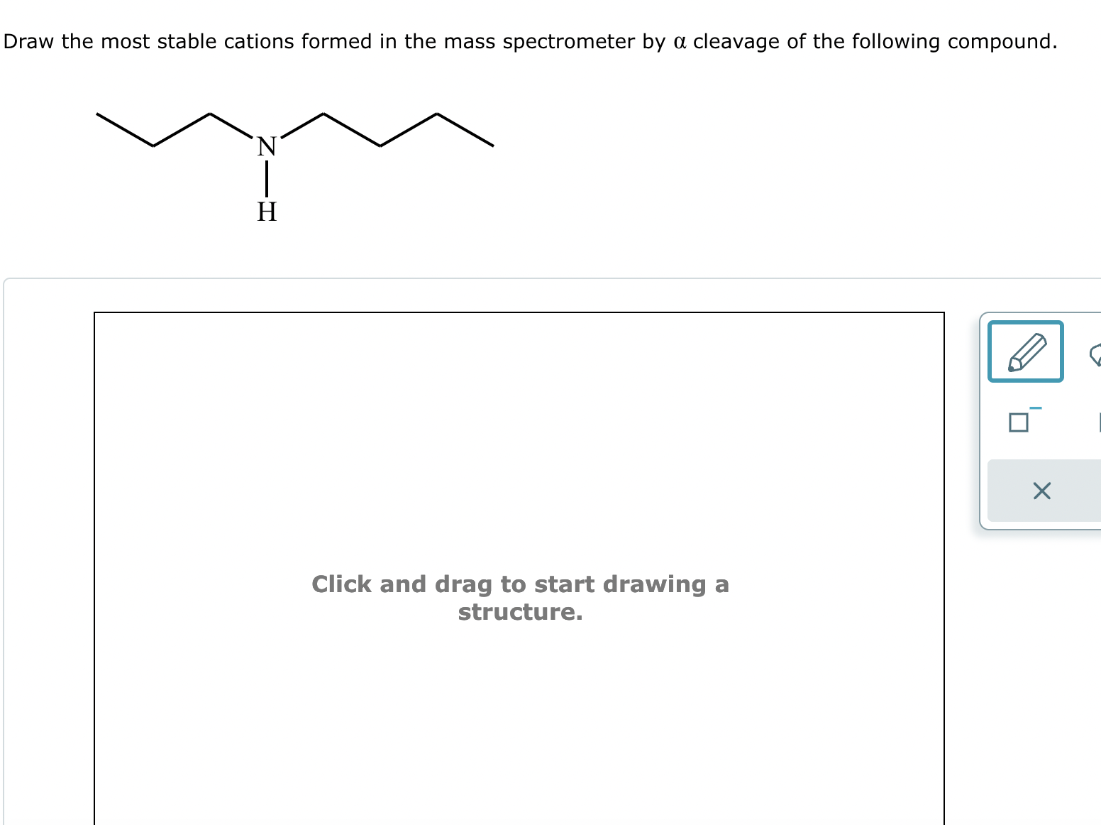 Solved Draw the most stable cations formed in the mass | Chegg.com