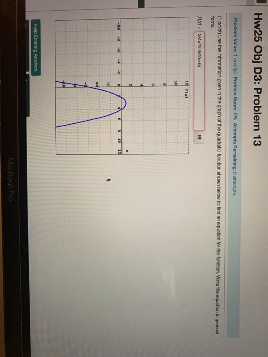 Solved Hw25 Obj D3: Problem 13 (1 point) Use the in form. | Chegg.com