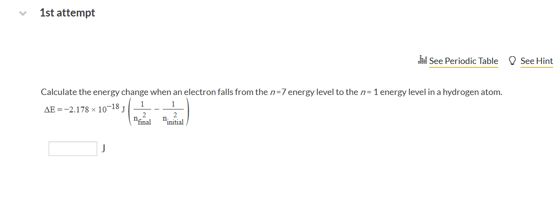 Solved 1st attempt See Periodic Table See Hint Calculate the | Chegg.com