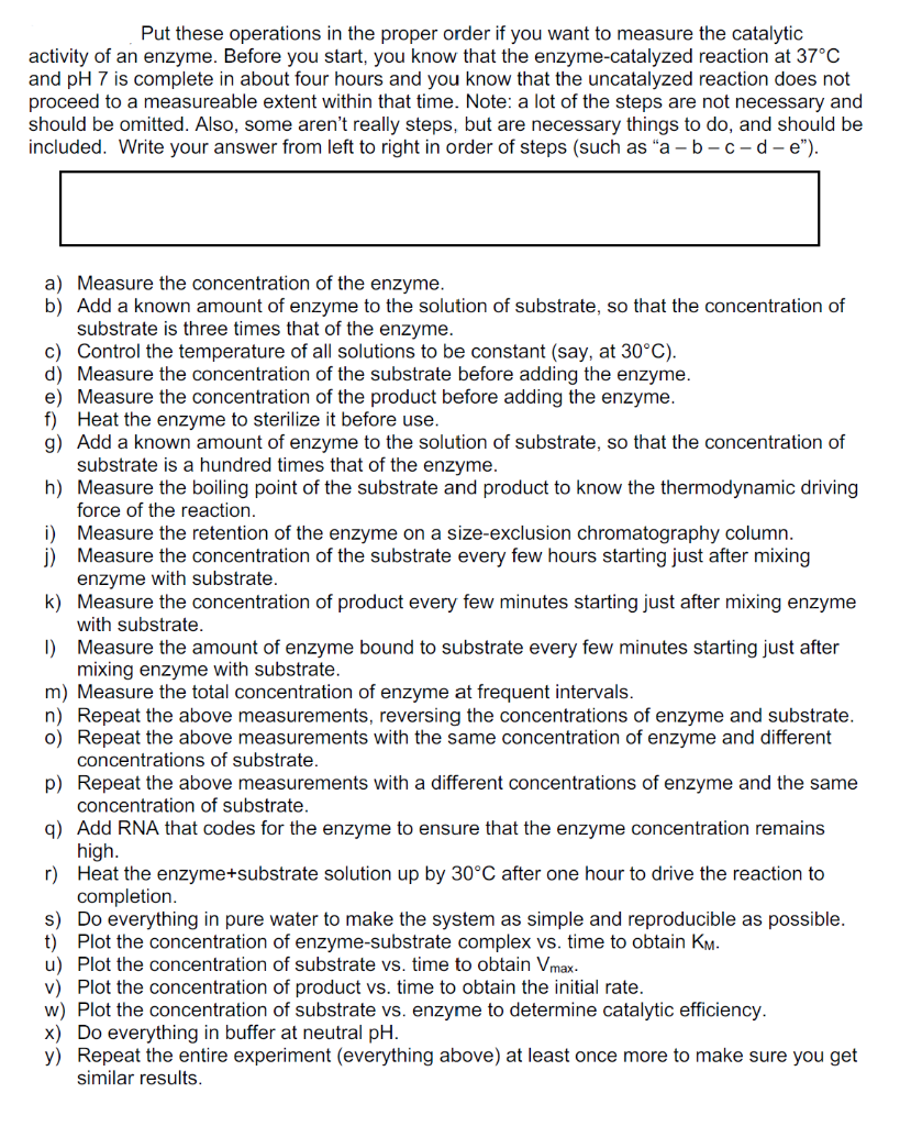 Put these operations in the proper order if you want | Chegg.com