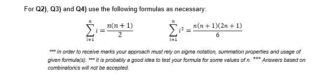 Solved For Q2), Q3) and Q4) use the following formulas as | Chegg.com