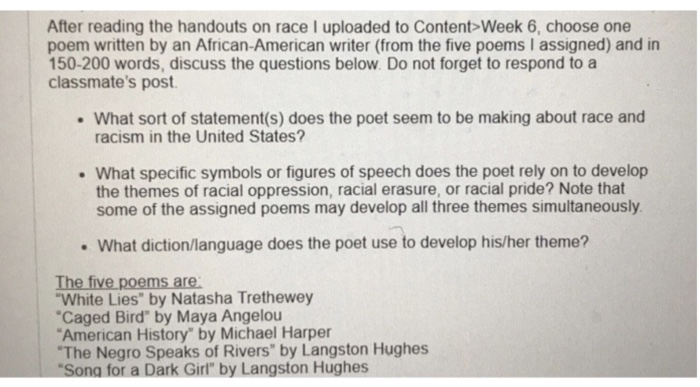 After reading the handouts on race I uploaded to | Chegg.com