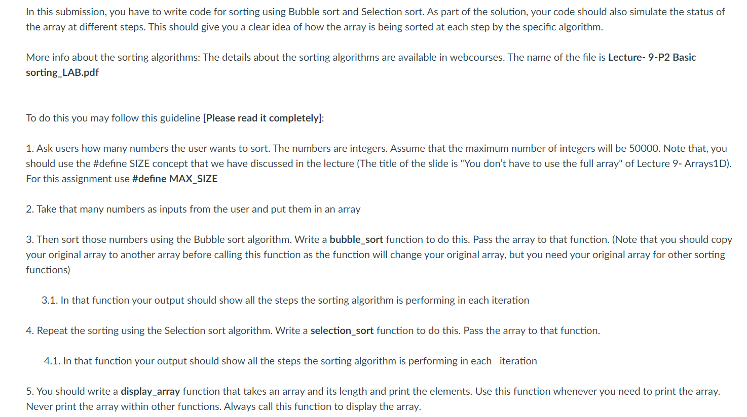 Solved In this submission, you have to write code for | Chegg.com