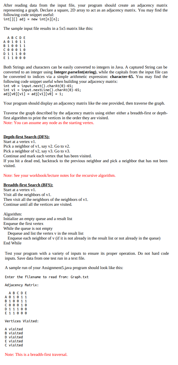 Graphs This assignment has just one exercise. It is | Chegg.com