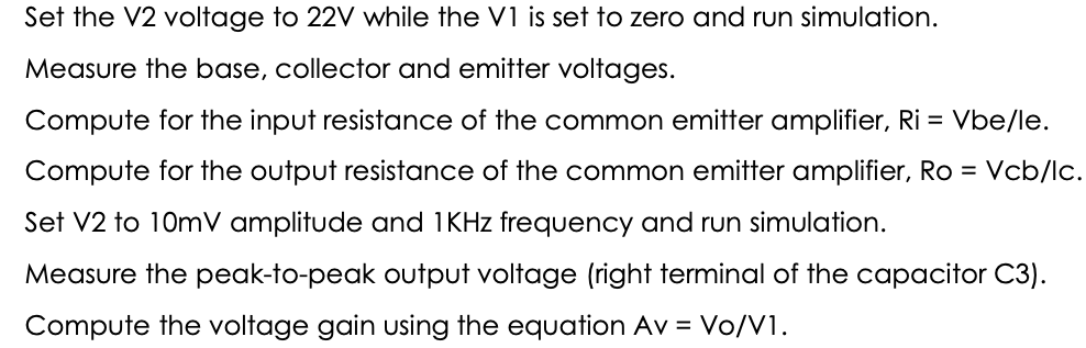 Solved V2 1+ 22 Emitter Collector R2 2N2222 Q1 R3 1k 6.8k C3 | Chegg.com