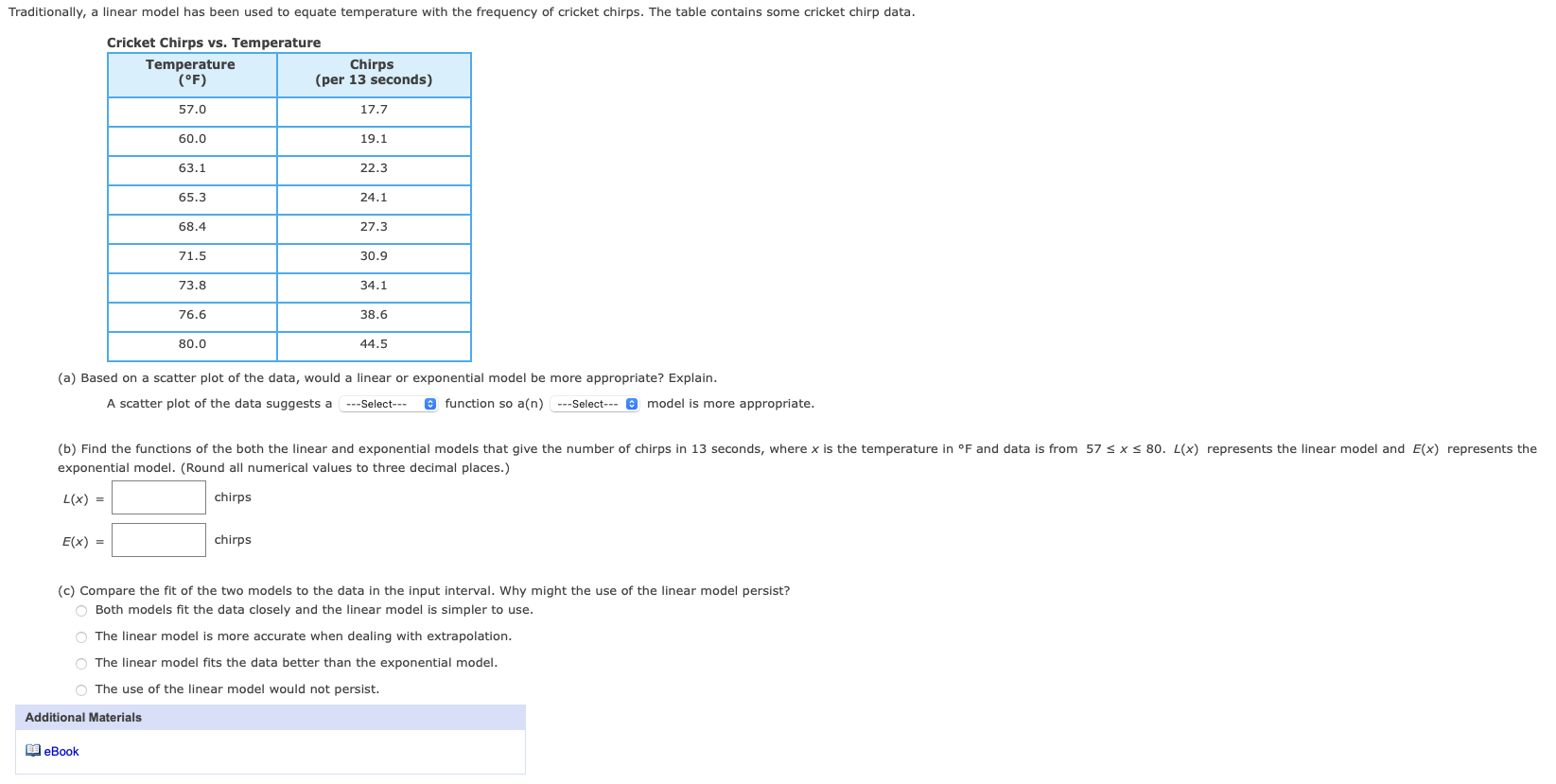Solved Traditionally, a linear model has been used to equate | Chegg.com