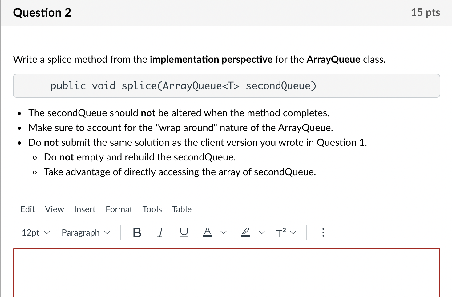 Solved Write a splice method from the implementation | Chegg.com