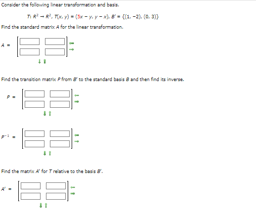 Solved Consider the following linear transformation and | Chegg.com