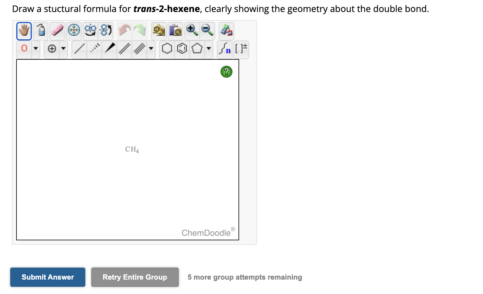 Solved Draw a stuctural formula for trans-2-hexene, clearly | Chegg.com