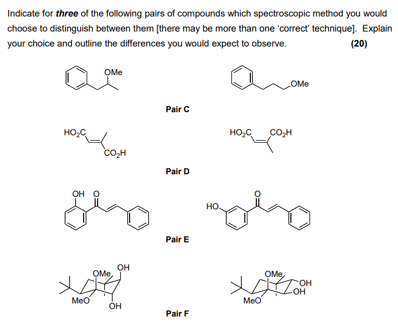 Solved Please distinguish between all the pairs in the | Chegg.com