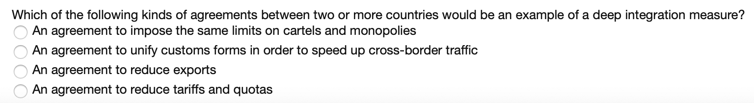 Solved Which of the following kinds of agreements between | Chegg.com