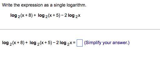 Solved Write the expression as a single logarithm. | Chegg.com