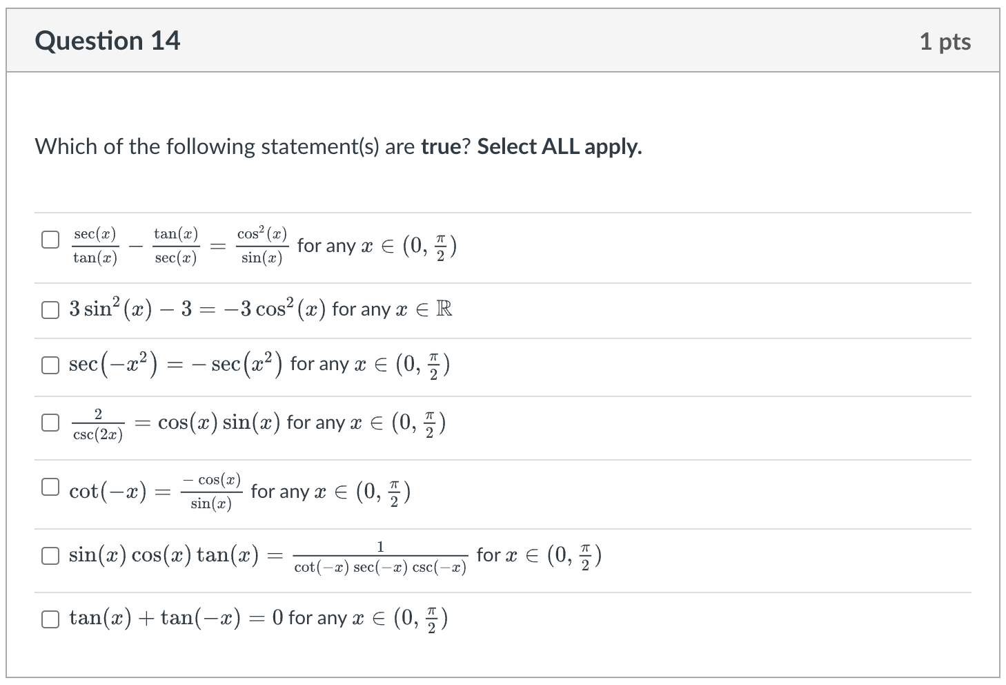 Solved Which of the following statement(s) are true? Select | Chegg.com