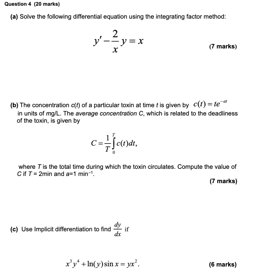 Solved (a) Solve the following differential equation using | Chegg.com