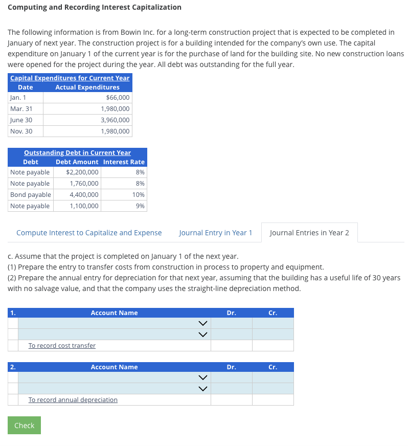 Solved Computing and Recording Interest CapitalizationThe | Chegg.com