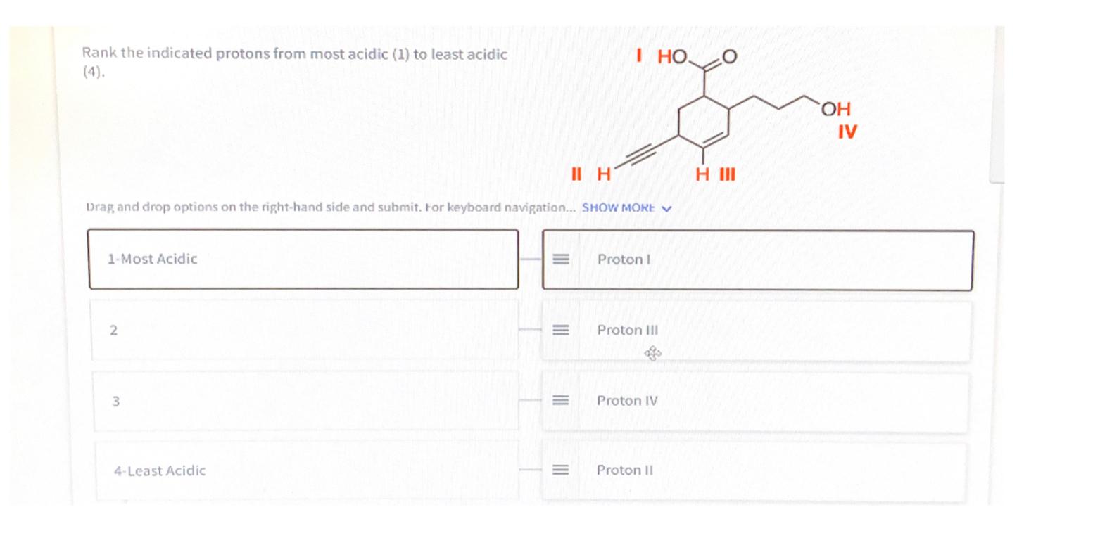 Solved Rank the indicated protons from most acidic (1) to | Chegg.com