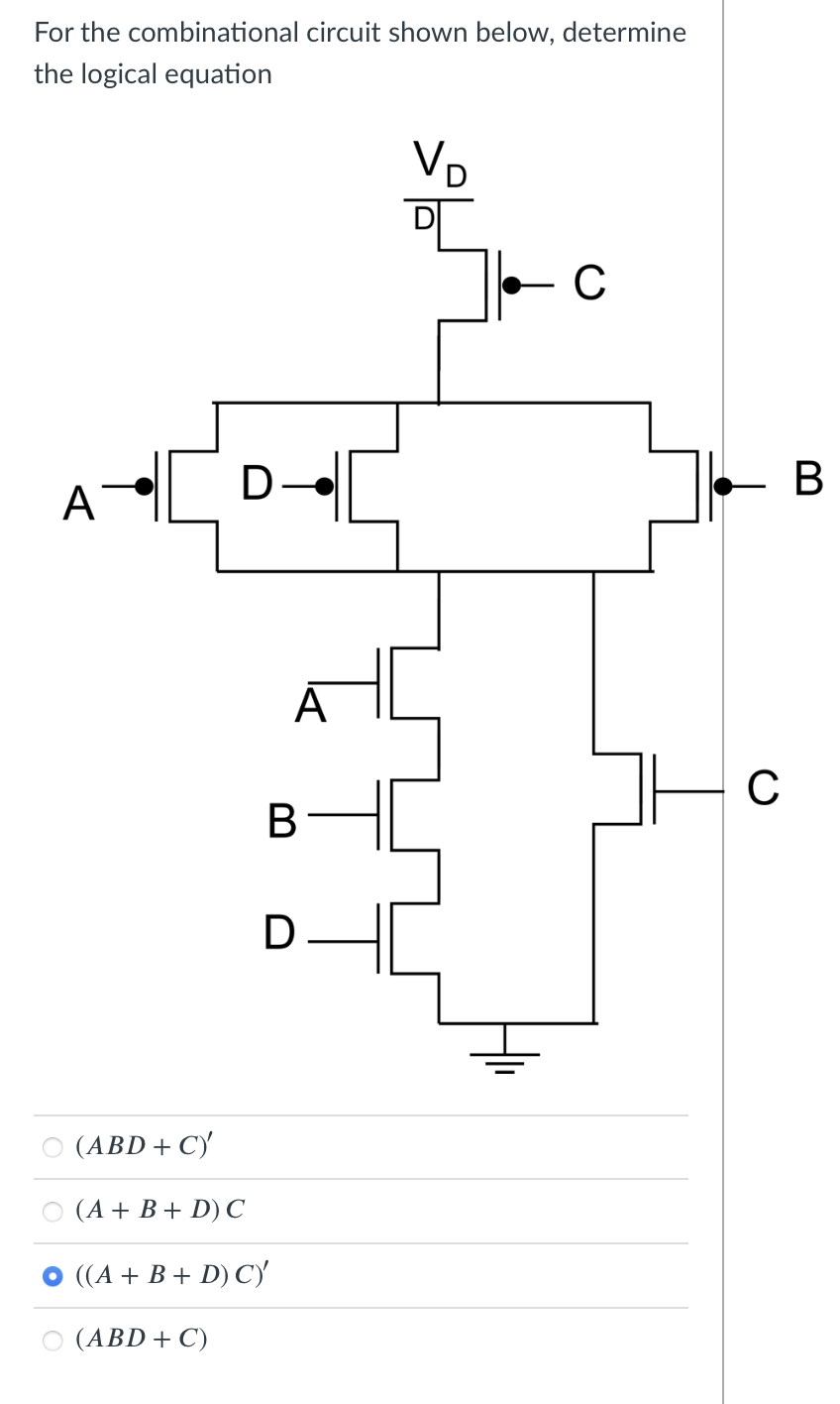 Solved For the combinational circuit shown below, determine | Chegg.com