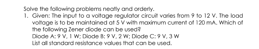 Solved Solve the following problems neatly and | Chegg.com