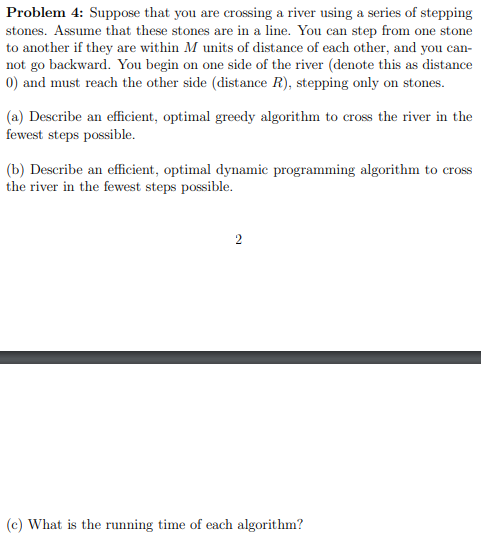Solved Problem 4: Suppose that you are crossing a river | Chegg.com