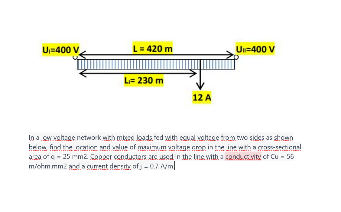 Solved In a low voltage network with mixed loads fed | Chegg.com