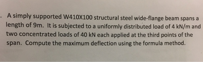 Solved 2. A W30x108 steel wide-flan and is subjected to a | Chegg.com