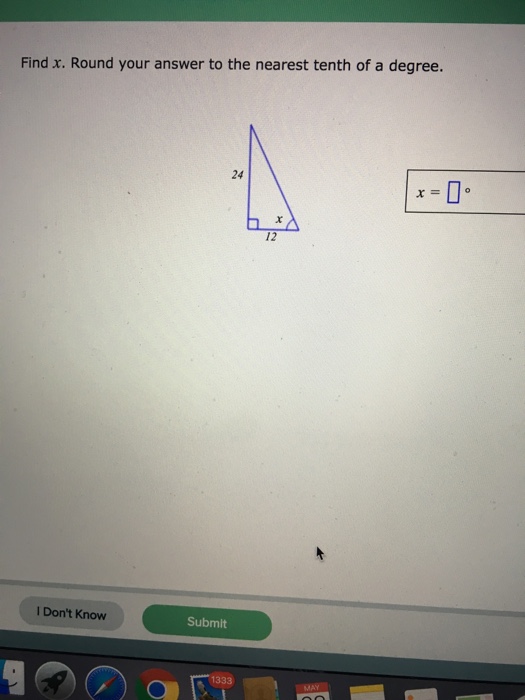 Solved Find x. Round your answer to the nearest tenth of a | Chegg.com